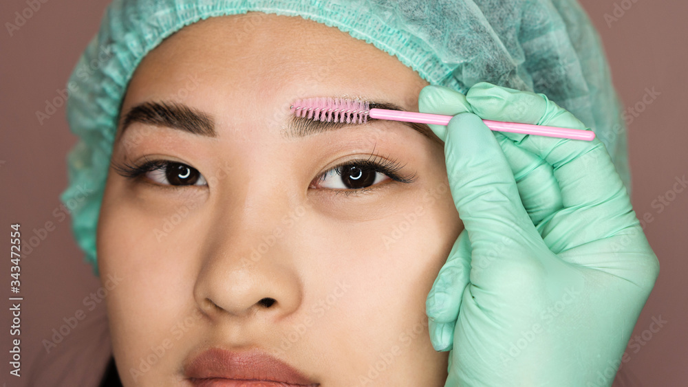 Eyebrow correction procedure for the asian model. Beautiful thick ...