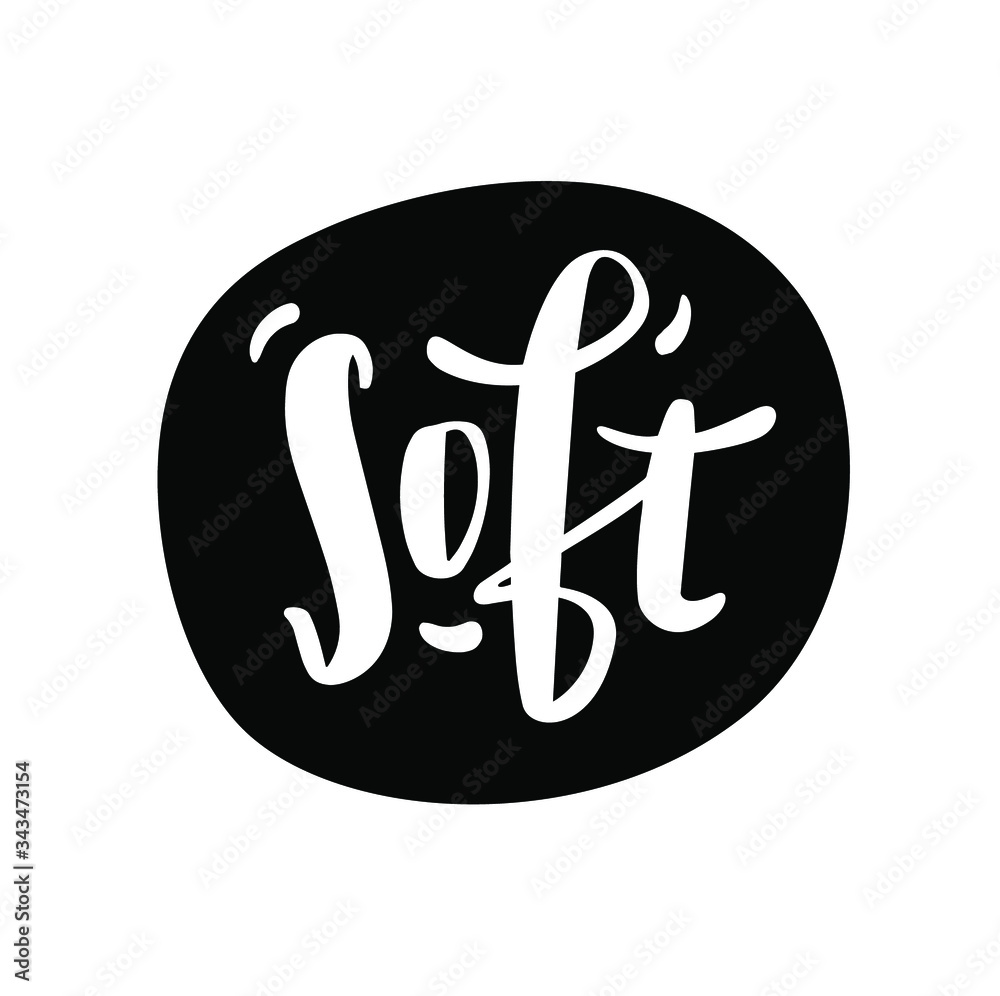 Soft, hand lettering logo. For textile or bedding advertisement. Vector ...