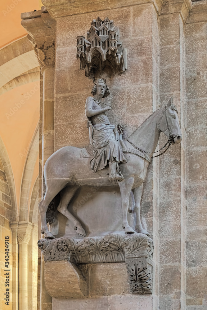 Bamberg, Germany. Bamberg Horseman in Bamberg Cathedral. It is an early ...