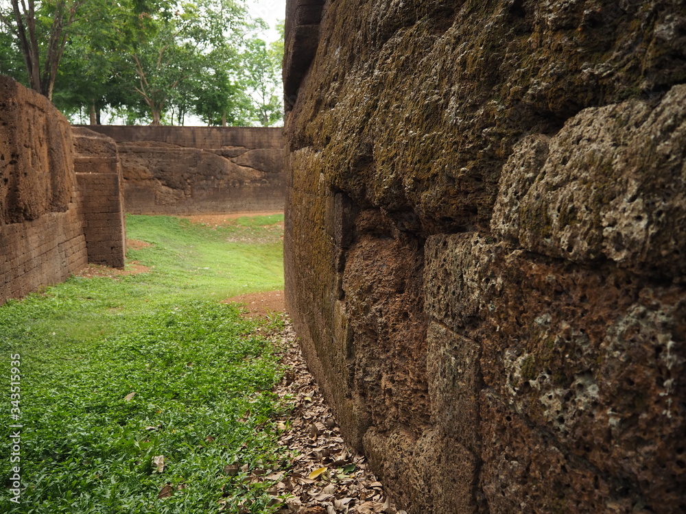 The ancient city of Dvaravati or Khmer was built of laterite stone, all ...