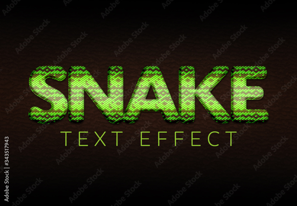 Snakeskin Texture Text Effect Mockup Stock Template | Adobe Stock