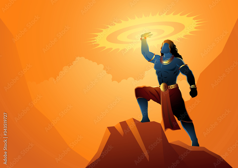 Lord Krishna holding Sudarshan Chakra Stock Vector | Adobe Stock