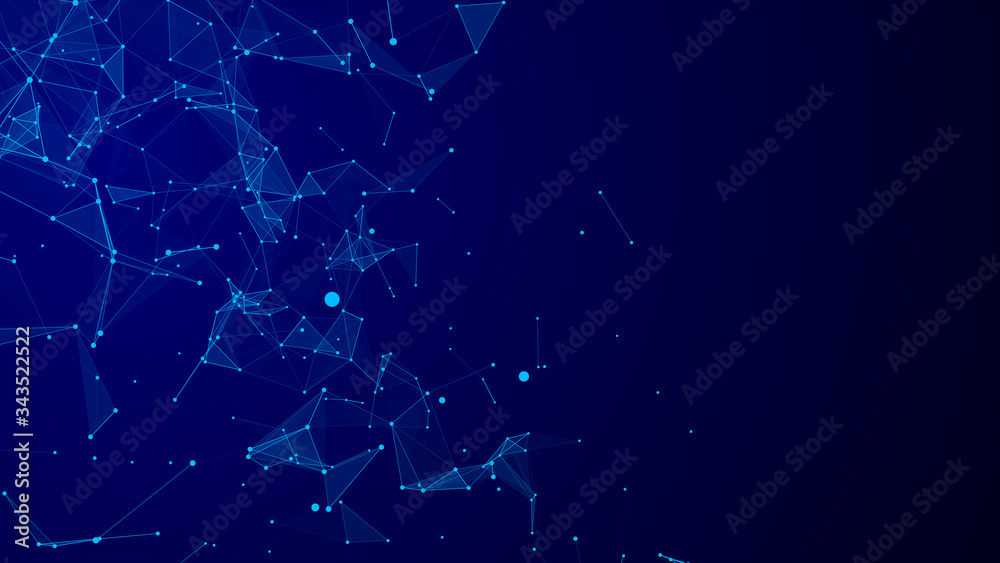 Network connection structure. Big data digital blue background. Vector ...