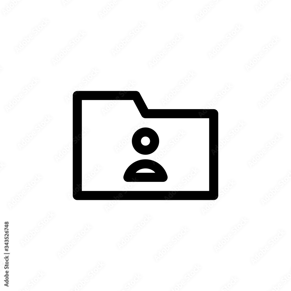 User Folder User Interface Outline Icon Logo Vector Illustration Stock