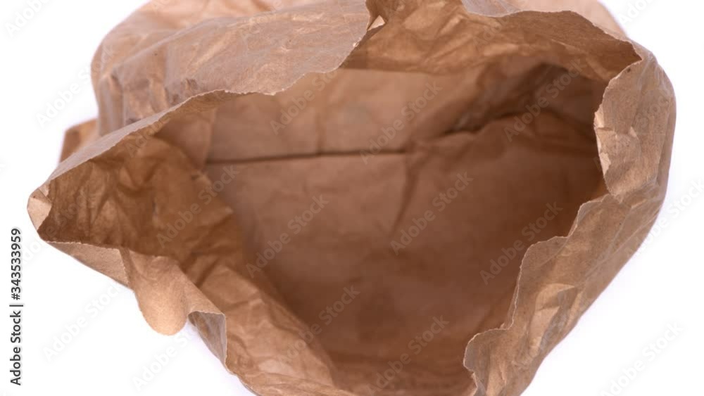 Zoom of inner crumpled paper bag isolated on white background Stock ...