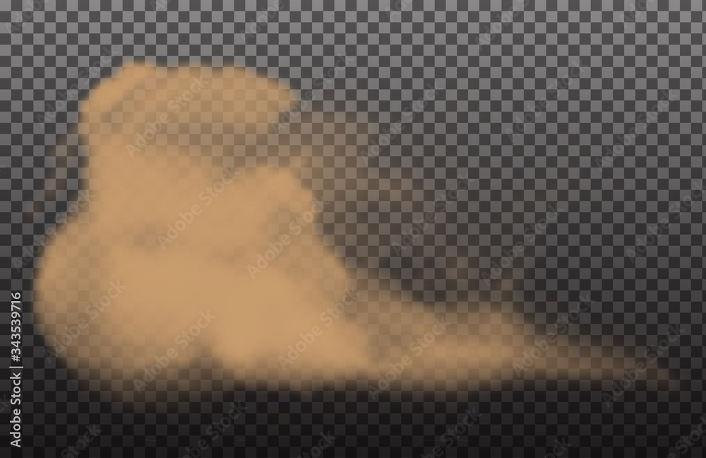 Desert cloud or dirt sand smoke isolated on transparent background ...