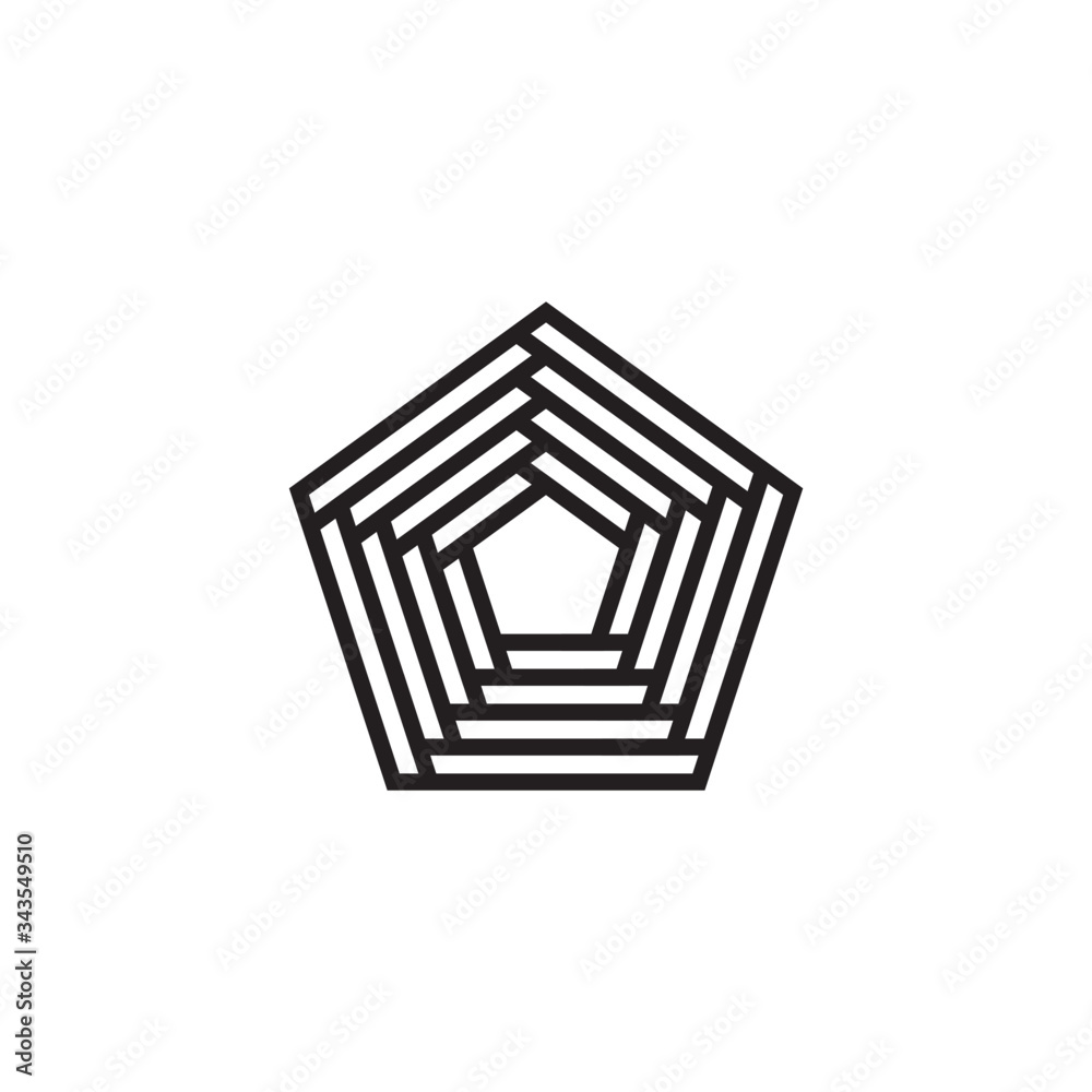 Pentagon icon vector image.Can also be used for building and landmarks ...