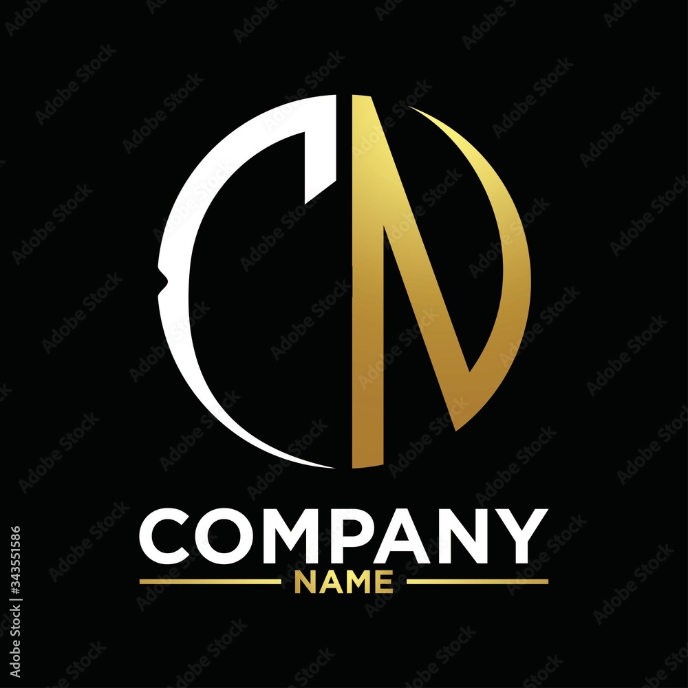 CN initials circle logo monogram designs modern templates luxurious ...