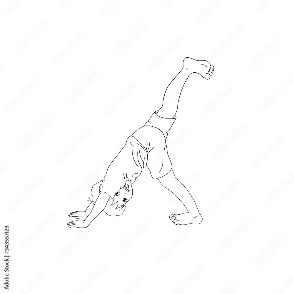 Kids Yoga - Joga für Kinder, Asana Dreieck, horizontal Banner Design ...