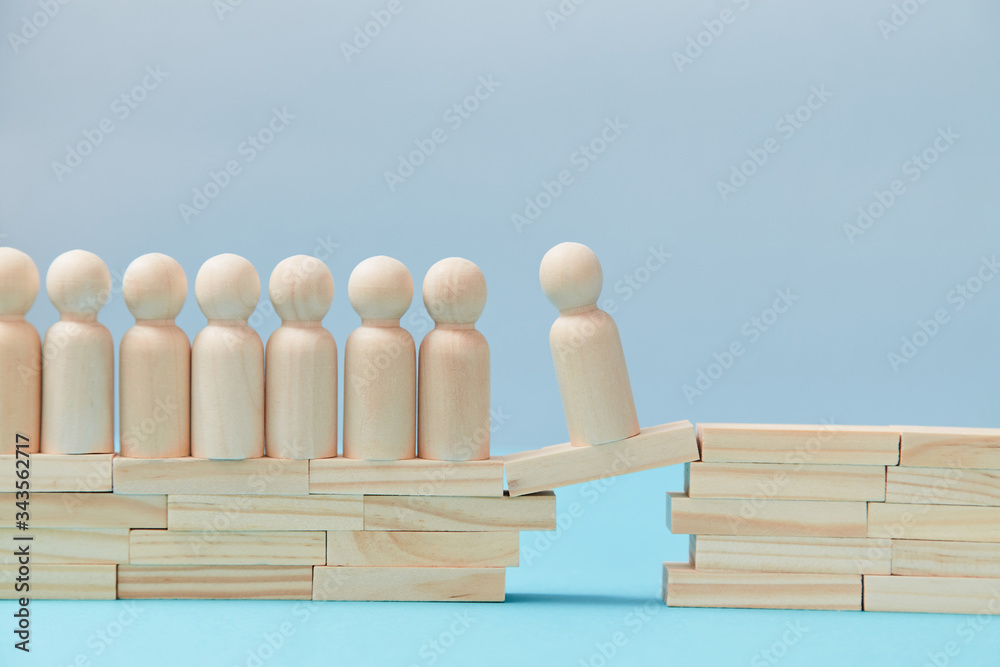 Human ambition. Challenge accepted. Original vision. Wooden figures on ...