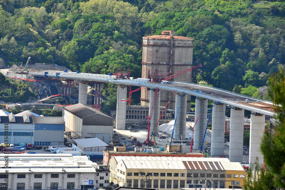 latest reconstruction work on the new highway bridge (ex morandi) which ...