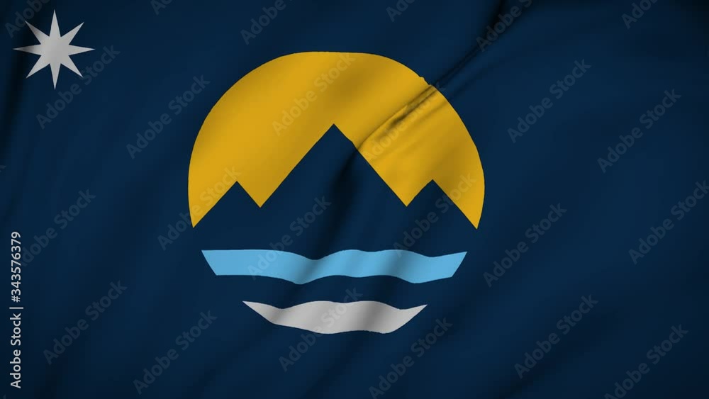 Reno flag is waving 3D animation. Reno City of Nevada state flag waving ...