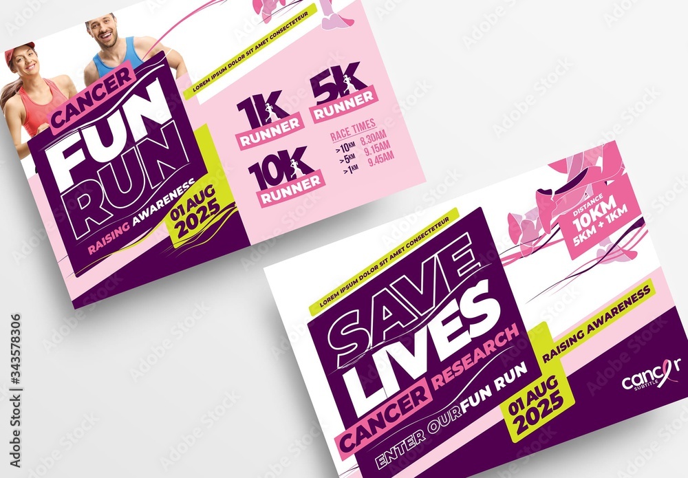 Marathon Flyer Layout for Charity Fun Run Races Stock Template | Adobe ...