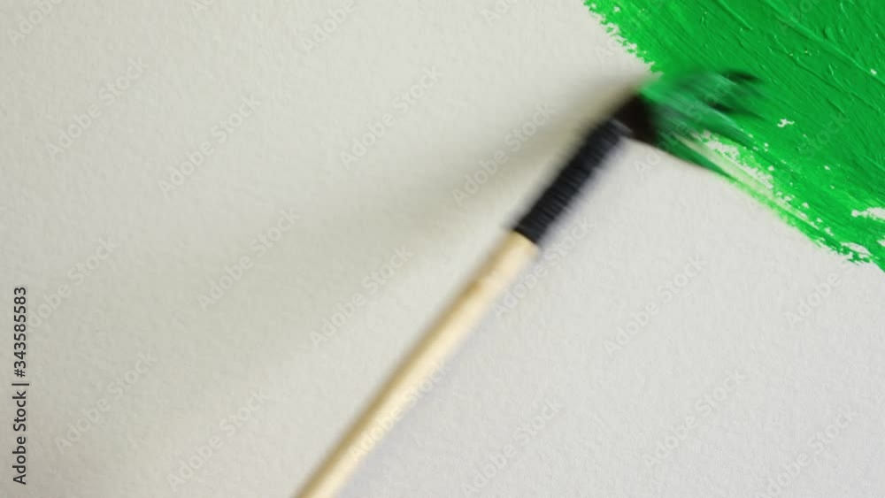 Painting Green Screen With Brush, Chroma Key Background. Brush ...