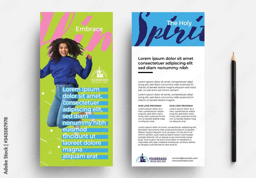 Compact Modern Church Flyer Layout with Vibrant Colours Stock Template ...
