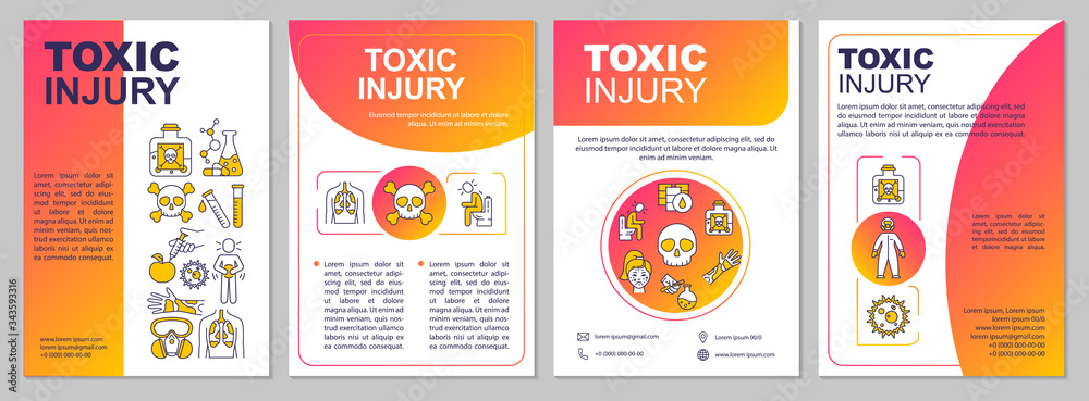 Toxic injury, intoxication, radiation consequences brochure template ...