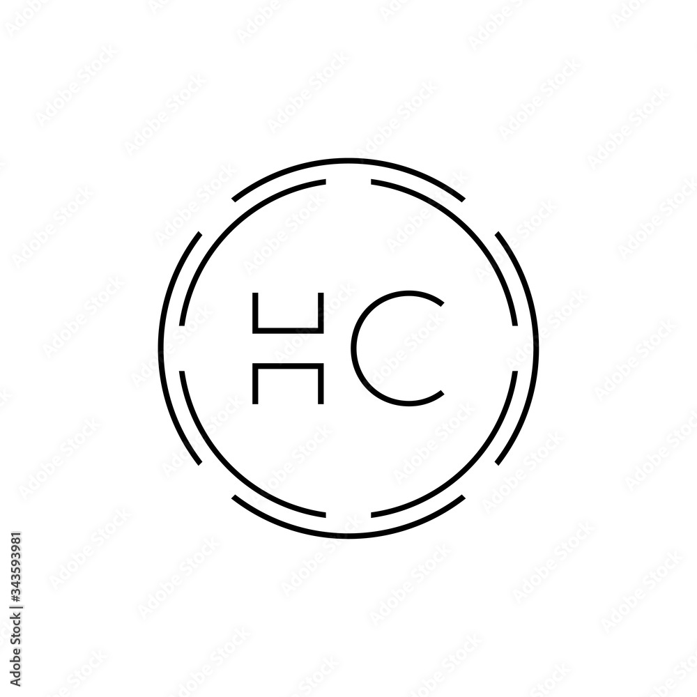 HC Logo Design Vector Template. Initial Circle Letter HC Vector ...