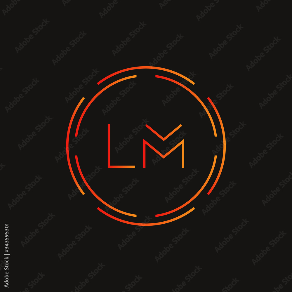 Initial LM letter Logo Design vector Template. Abstract Letter LM logo ...