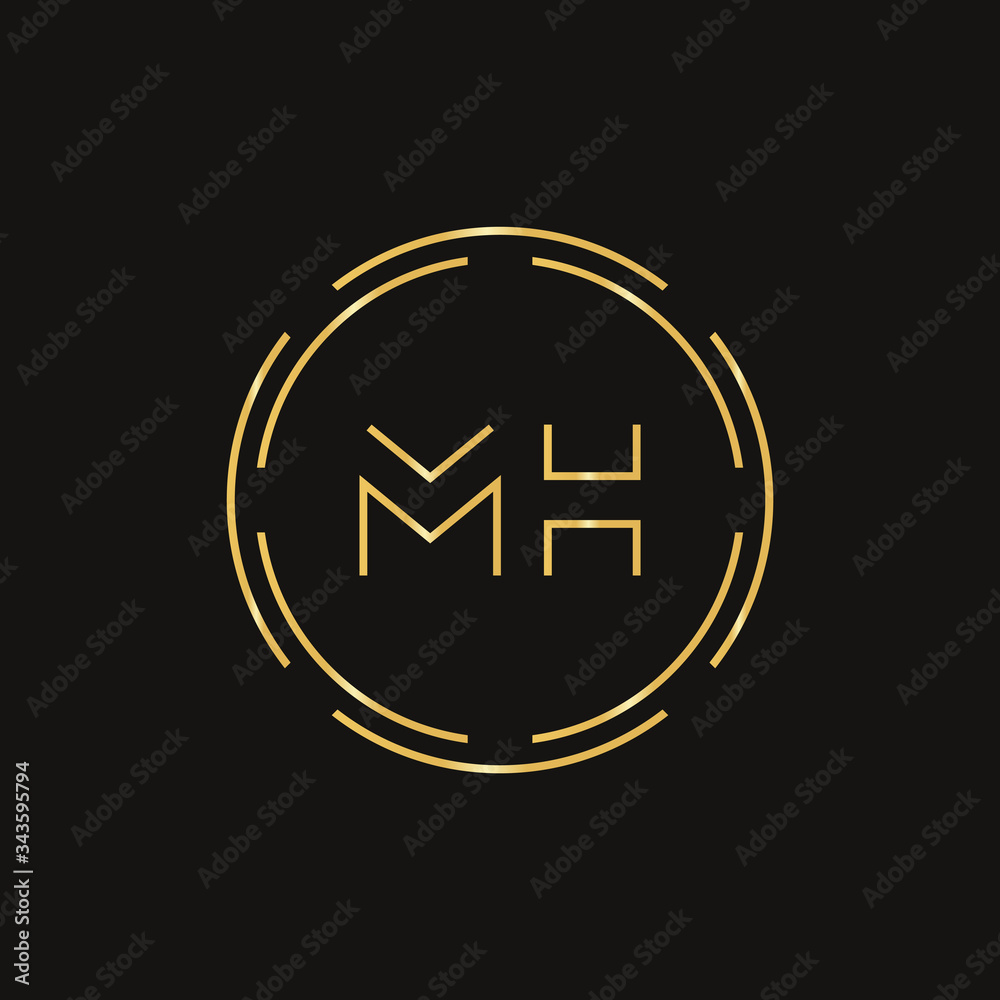 Initial MH letter Logo Design vector Template. Abstract Letter MH logo ...