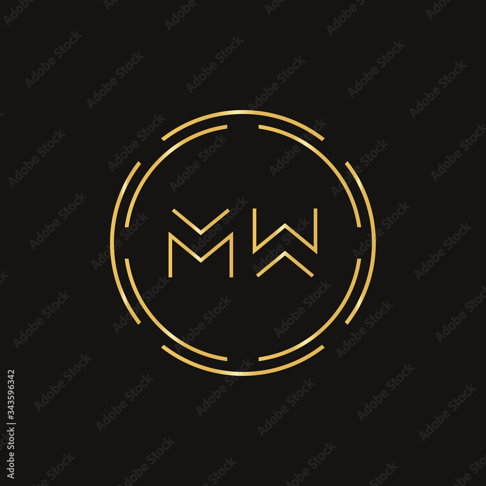 Initial MW letter Logo Design vector Template. Abstract Letter MW logo ...