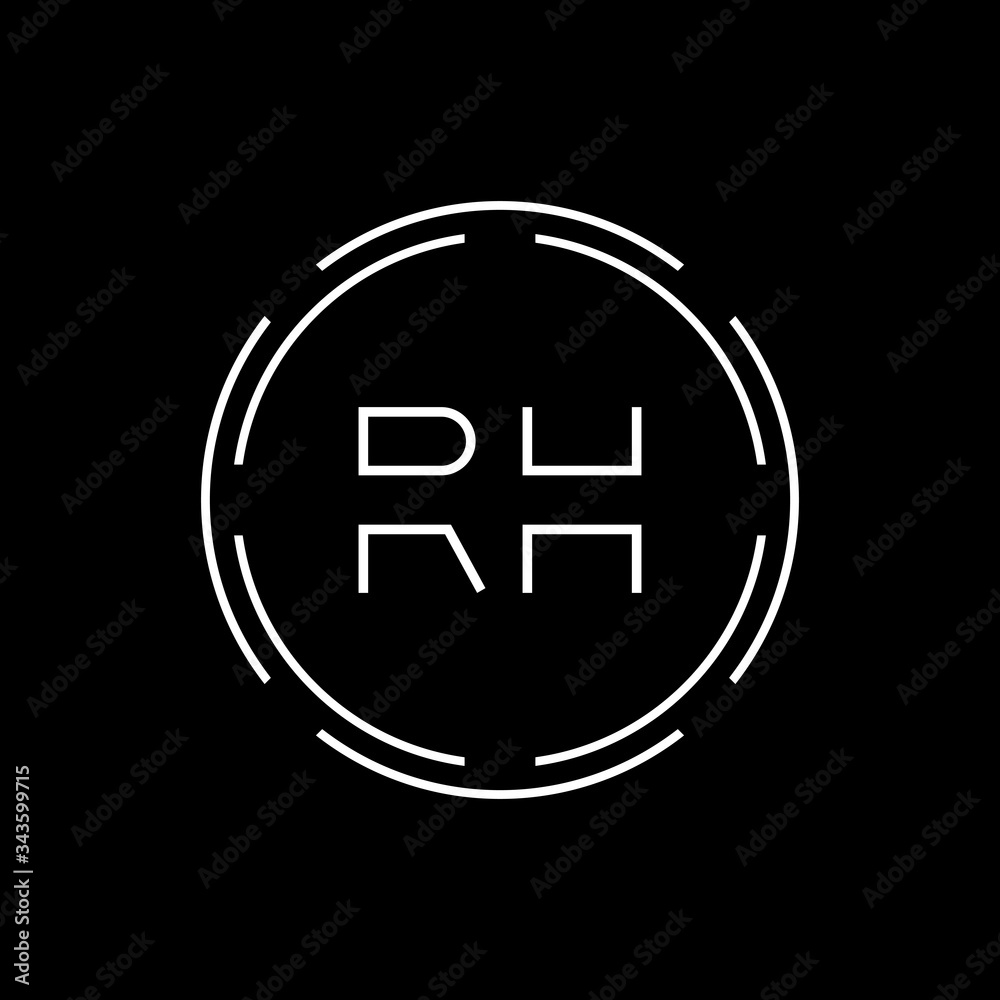Initial Letter RH Logo Creative Typography Vector Template. Digital ...