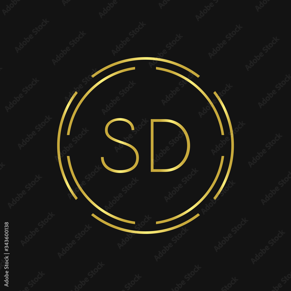 Initial SD Logo Design Creative Typography Vector Template. Digital ...