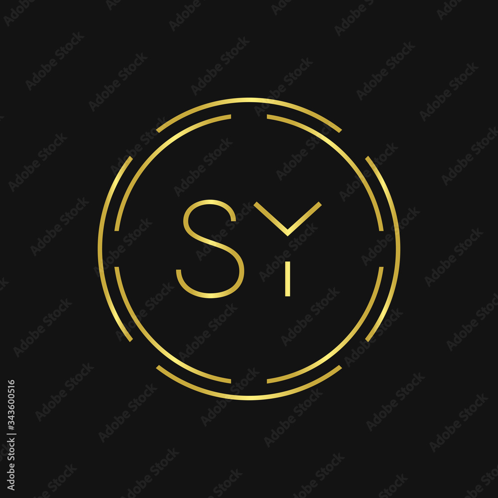 Initial SY Logo Design Creative Typography Vector Template. Digital ...