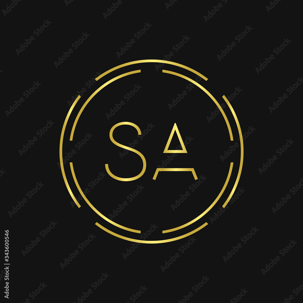 Initial SA Logo Design Creative Typography Vector Template. Digital ...
