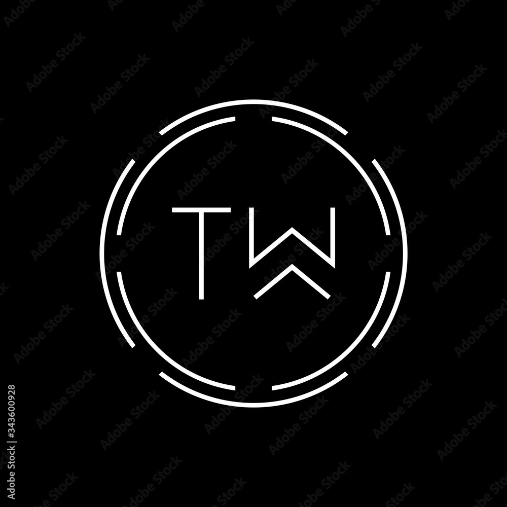 Initial Letter TW Logo Creative Typography Vector Template. Circle ...