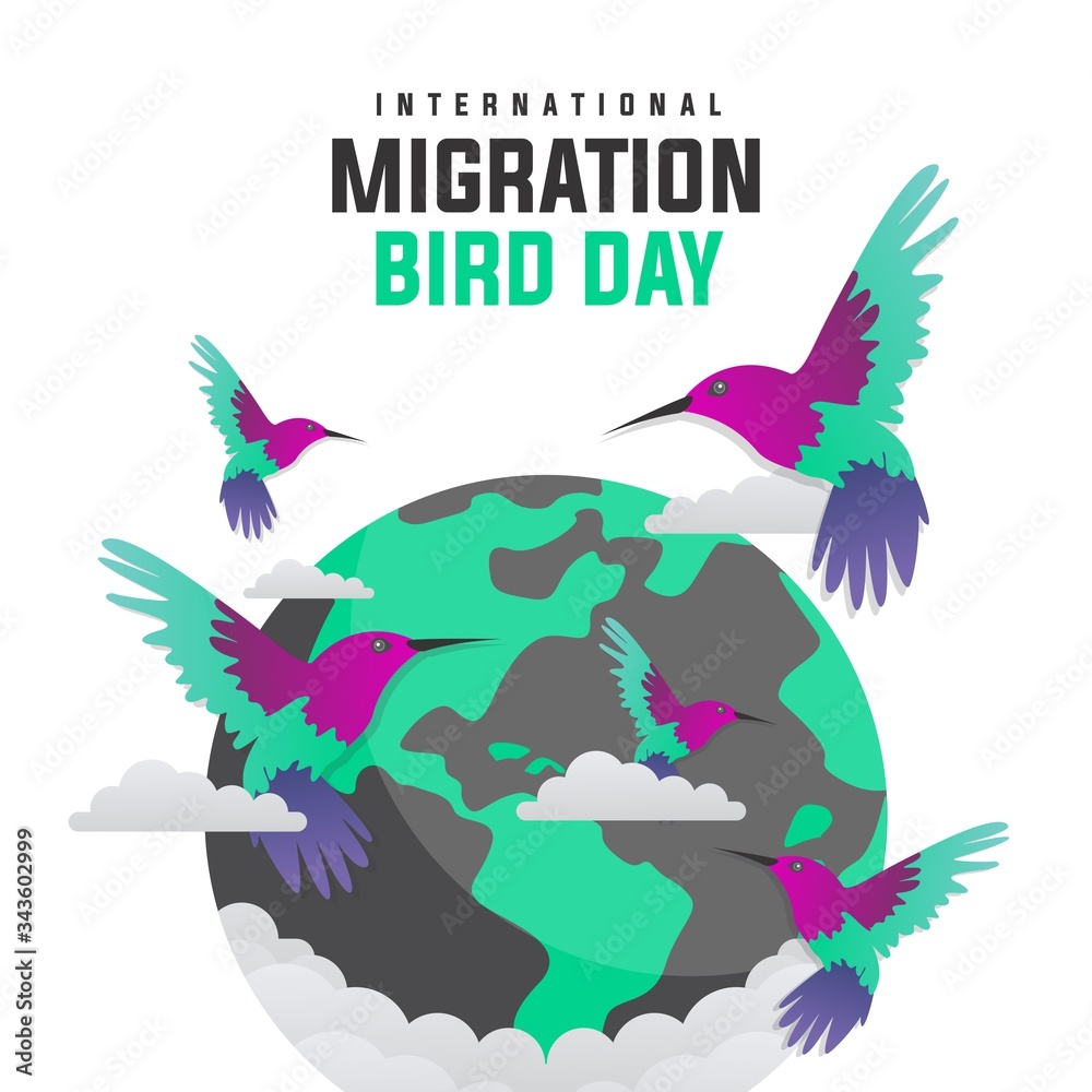 Vector illustration of International Bird Day Migration. Suitable for ...