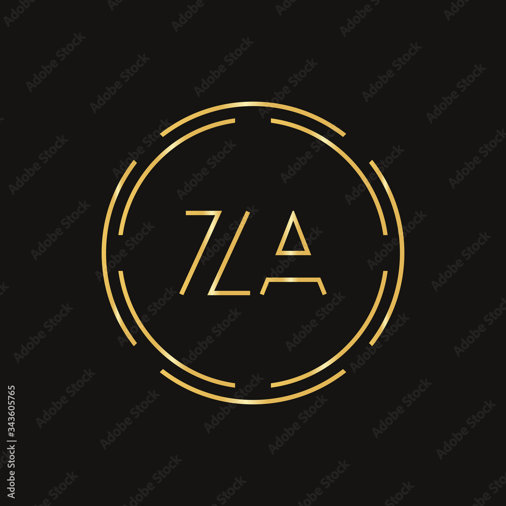 Initial ZA Logo Design Vector Template. Digital Circle Letter ZA ...