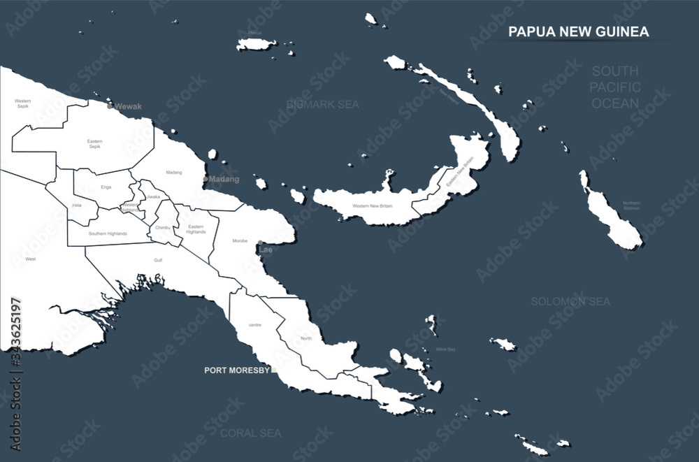 vector map of papua new guinea. National Map of Papua New Guinea. Stock ...