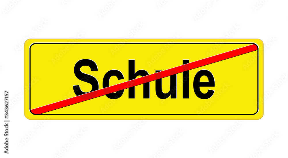 Schild „Keine Schule“ Straßenschild Banner, Vektor Illustration ...