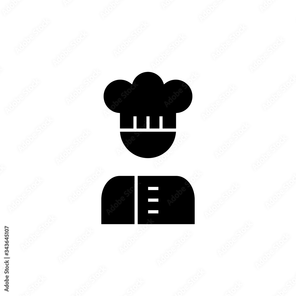 icon of chef, people, charecter, avatar, person black flat shape design ...