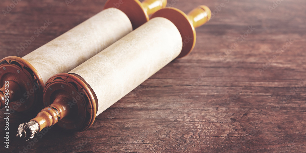 An Ancient Looking Hebrew Scroll of the Torah Stock Photo | Adobe Stock