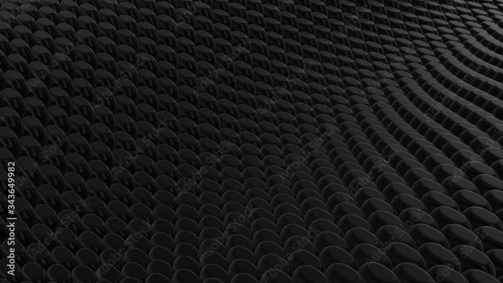 4K 3D Abstract animation Geometric Pattern. Metallic scales black ...