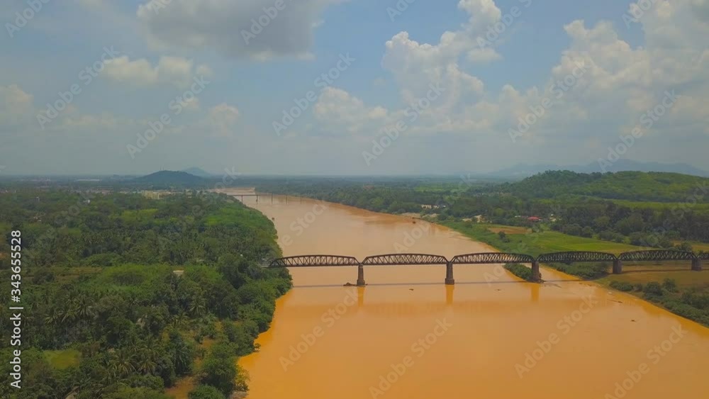 KELANTAN, MALAYSIA. The Guillemard Bridge is a single track railway ...