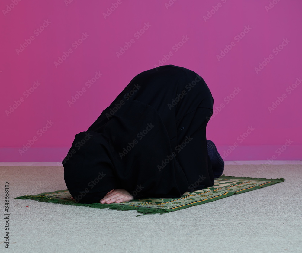 Muslim woman namaz praying Allah Stock Photo | Adobe Stock