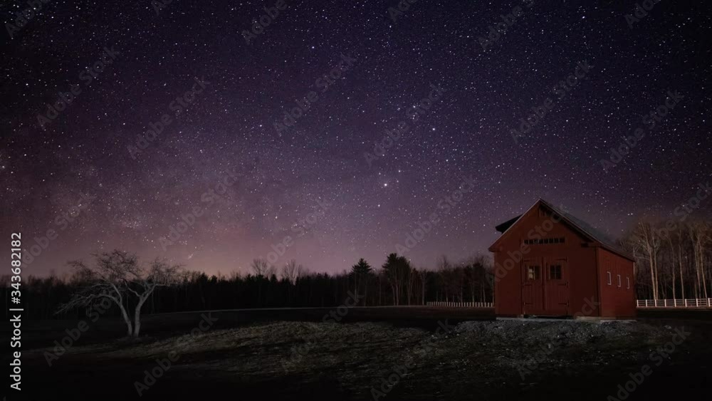 Milky way solar system time-lapse spectacular view by Red barn Stock ...