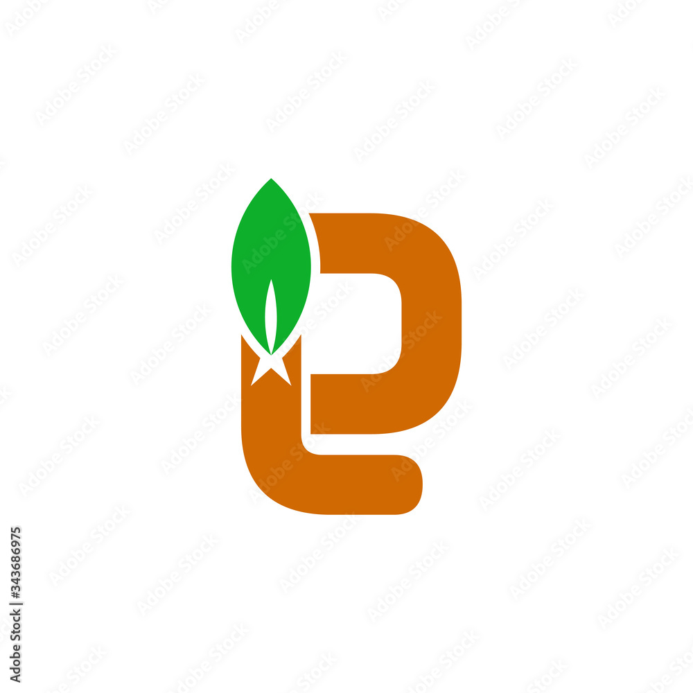 letter e simple leaf tree symbol logo vector Stock Vector | Adobe Stock