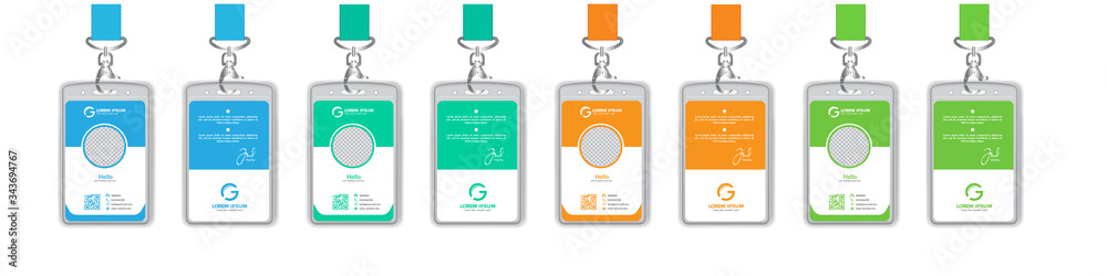 colorful id card modern design templates Stock Vector | Adobe Stock