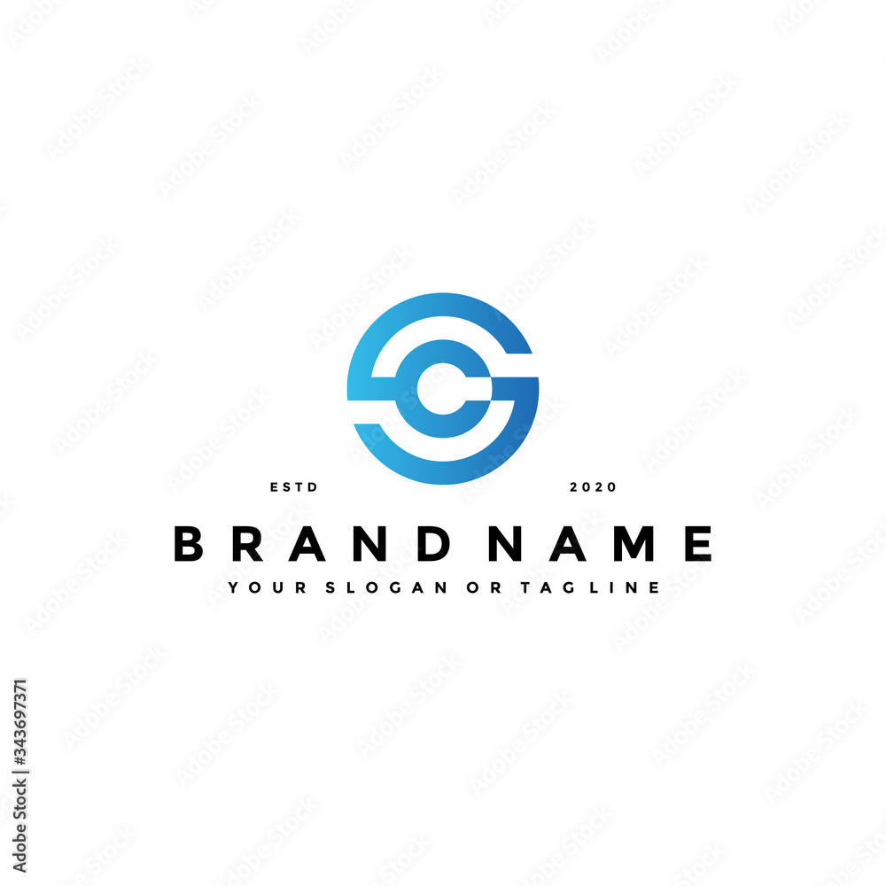 letter SC logo design vector Stock Vector | Adobe Stock