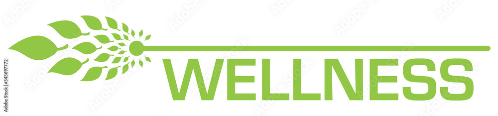 Wellness Green Leaves Horizontal Bar Stock Illustration | Adobe Stock