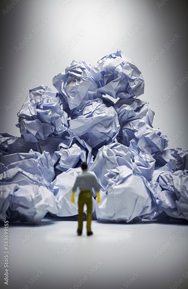 Photo & Art Print The mna Facing with problem and obstacle,crumpled ...