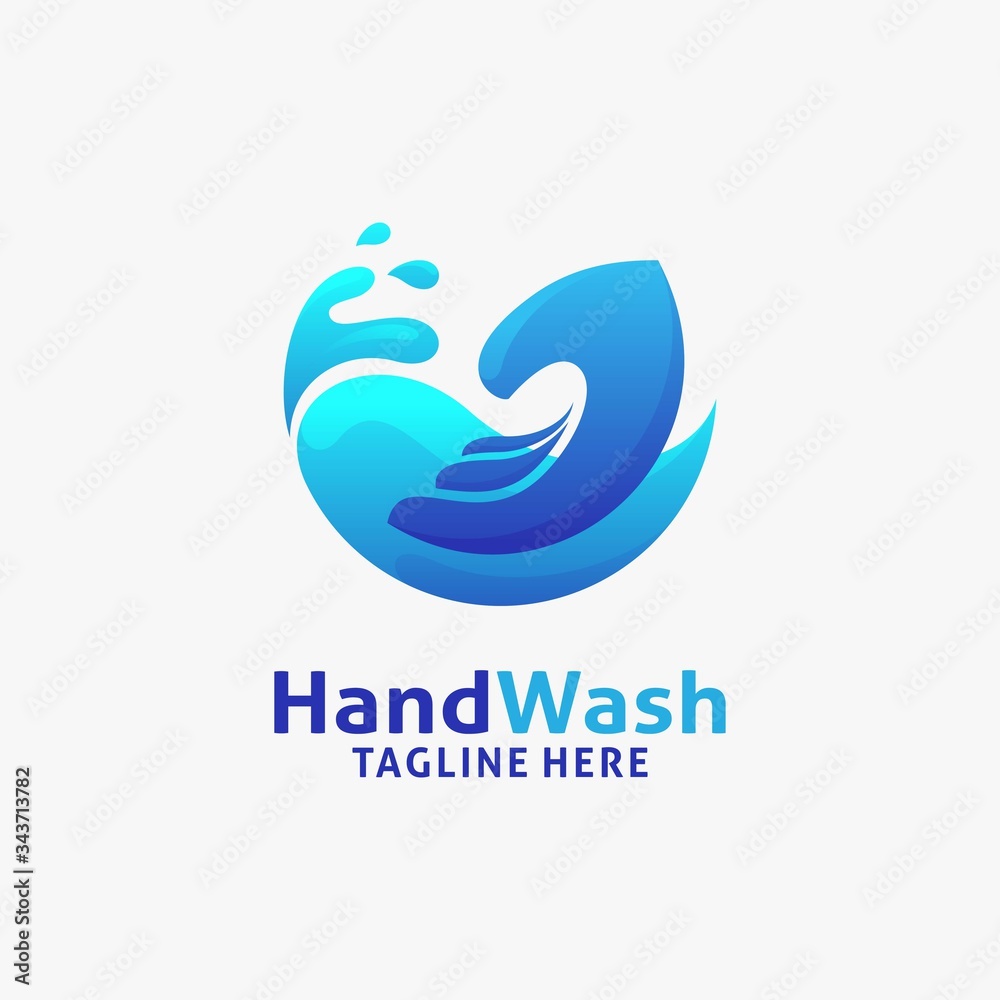 Hand wash logo design Stock Vector | Adobe Stock