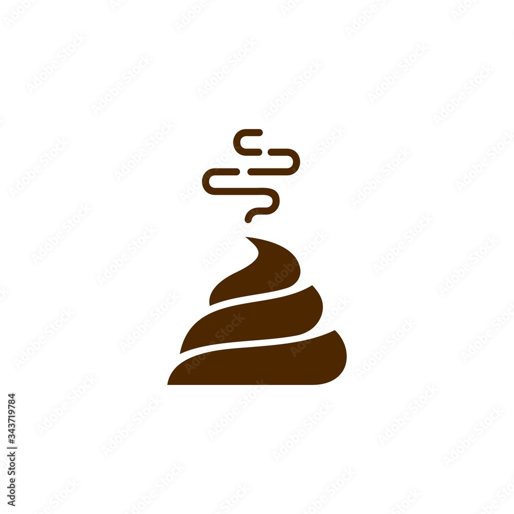 Bunch of brown shit icon in trendy line style. vector image. Stinky Dog ...