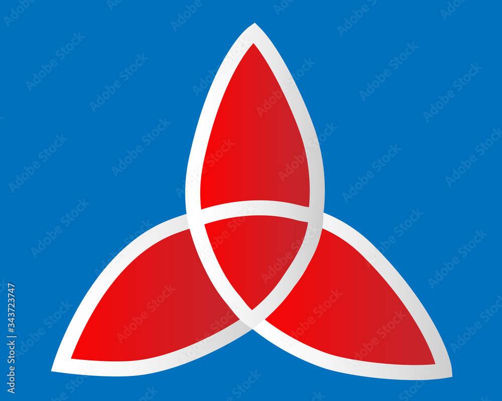 Triquetra symbol. Celtic trinity knot. Three parts unity icon. Ancient ...
