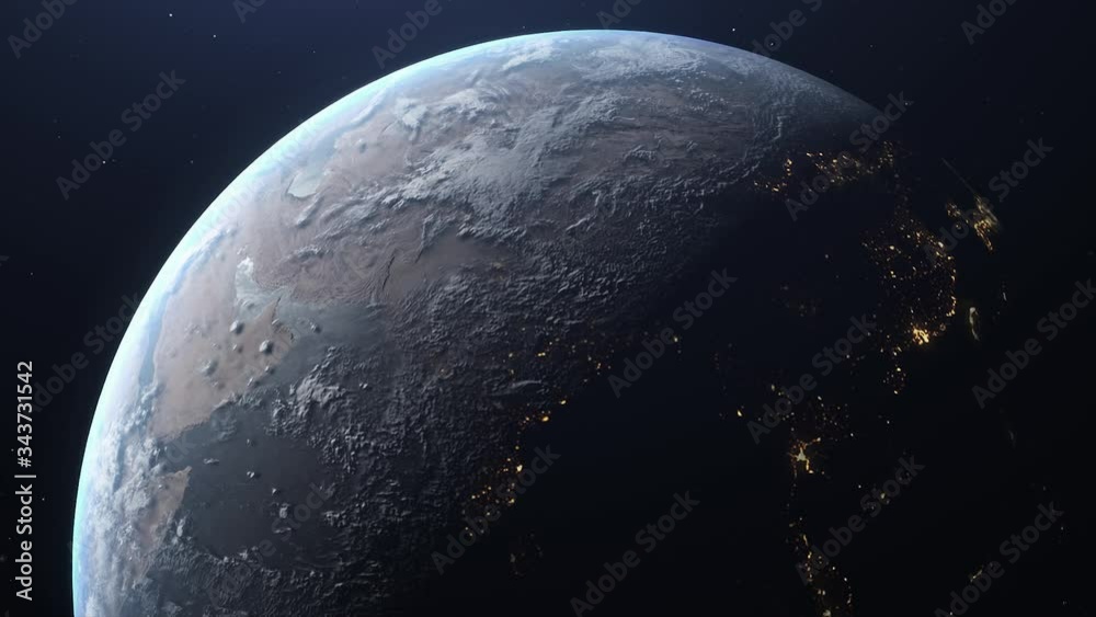 4k realistic and beautiful animation of planet Earth from space ...