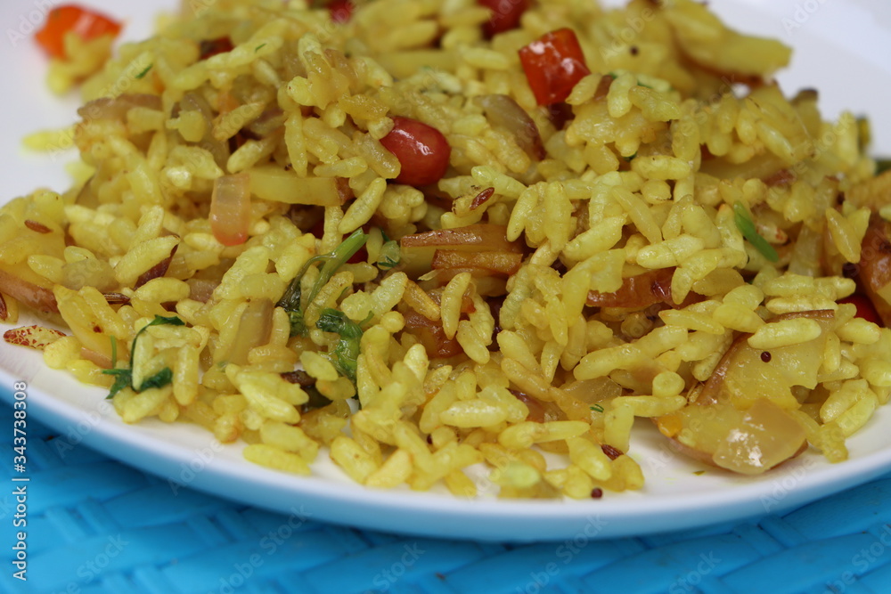 Puffed rice breakfast, Murmura Poha or churmura Poha, Indian food Stock ...