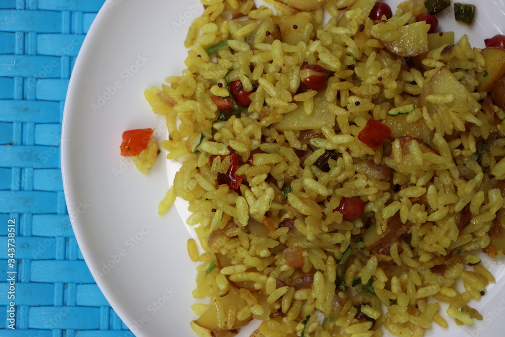 Puffed rice breakfast, Murmura Poha or churmura Poha, Indian food Stock ...